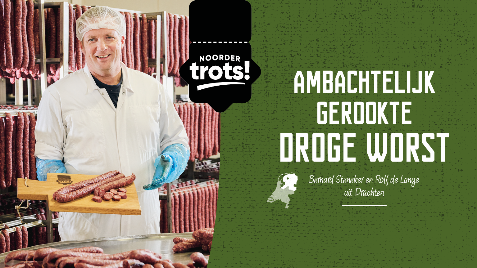 Noordertrots gehakt van vlees van runderen uit het noorden // Droge worst